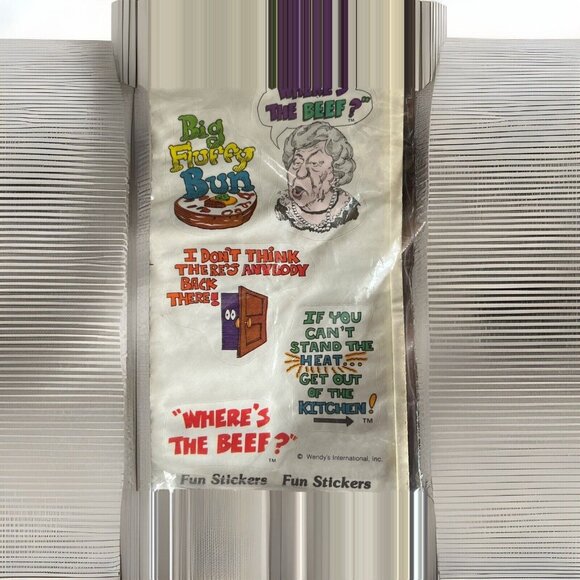 WENDYS | Other | Rarevintage 984 Moodies Stickers Sheets Wheres The ...